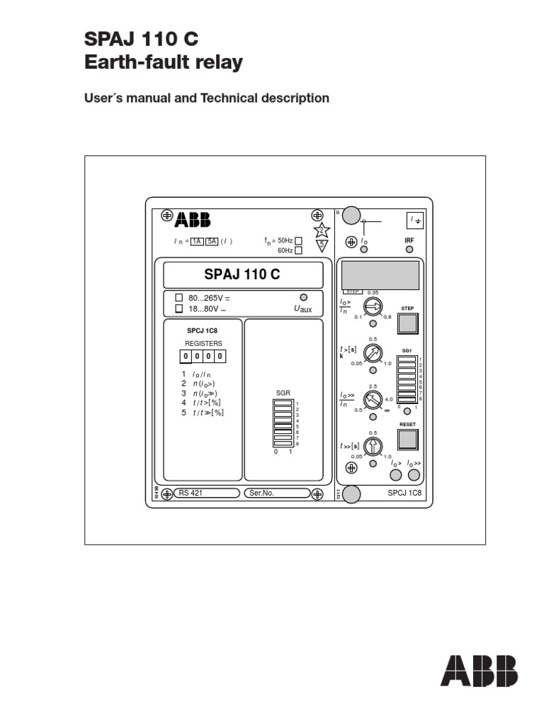 Earth Fault Relay | PDF | Relay | Power Supply