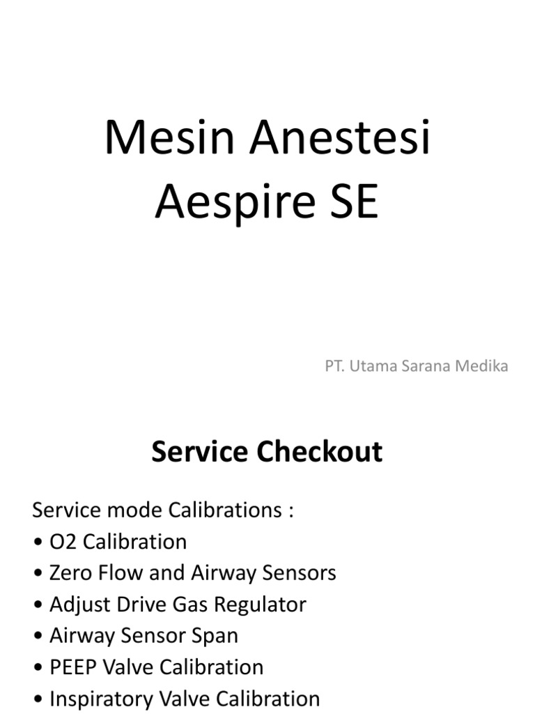 Aespire SE Anesthesia Machine Calibration | PDF