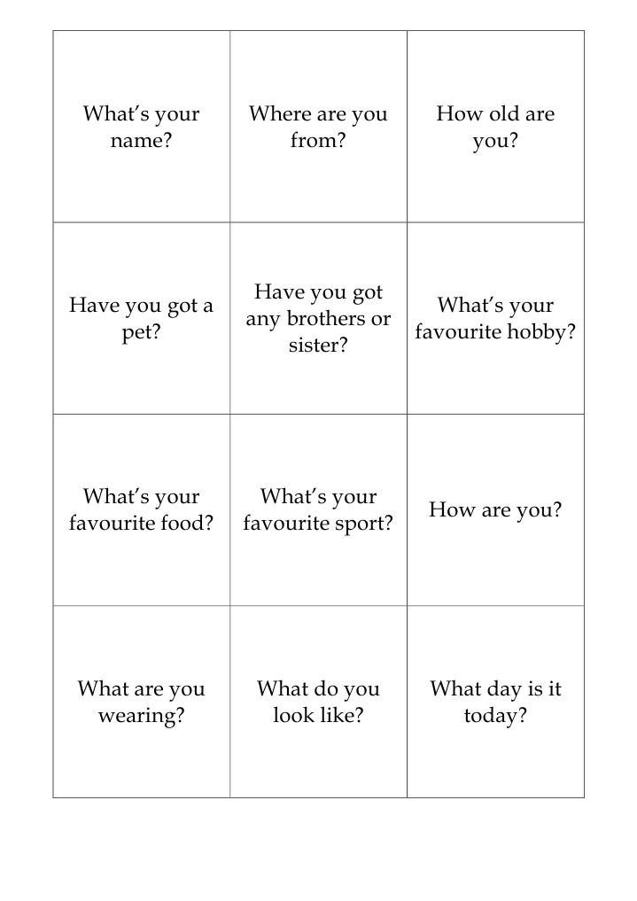 Questions and Answers Cards | PDF | Lifestyle