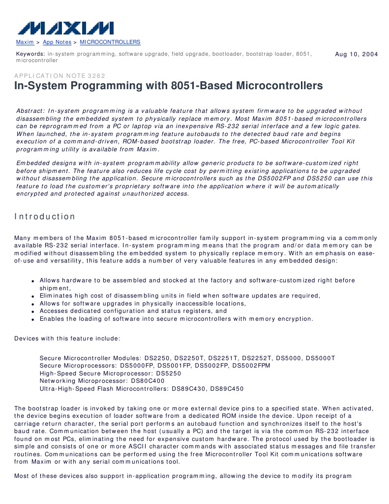In System Programming With 8051 | PDF | Microcontroller | Booting