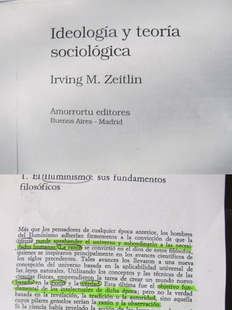 "Ideología y Teoría Sociológica" Zeitlin I Parte | PDF