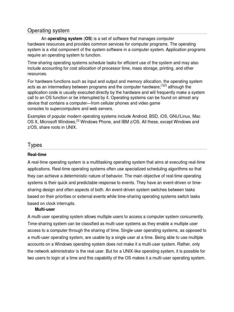 Operating System | Download Free PDF | Operating System | Computer ...
