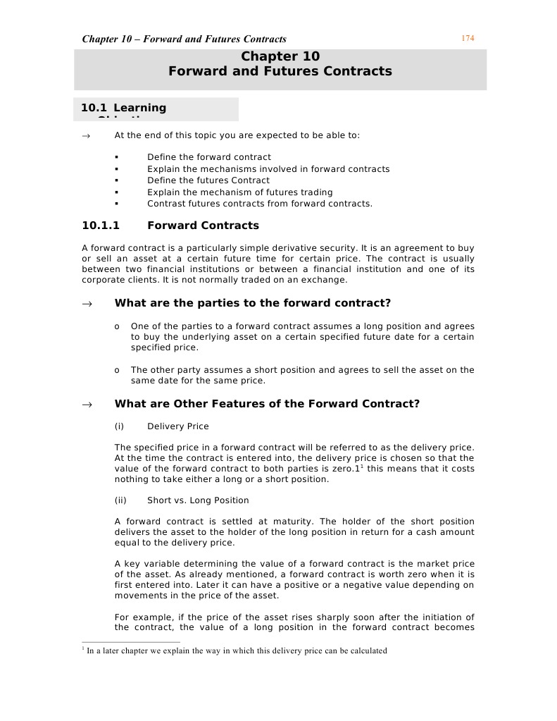 Chapter 10 - Forward and Futures Contracts Examples | PDF | Futures ...