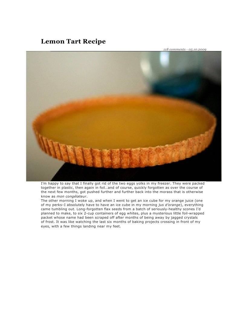 Lemon Tart Recipe and Tips | PDF