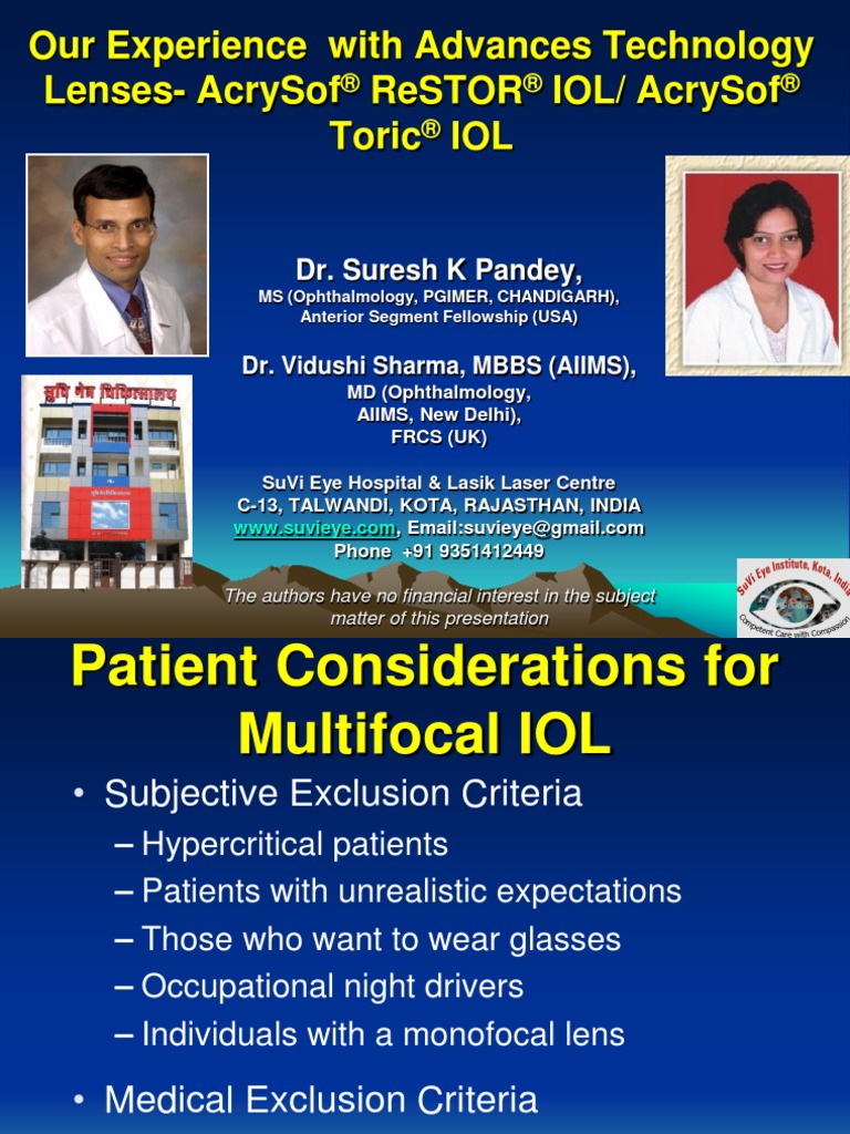 My Experience With Alcon AcrySof ReSTOR & Alcon AcrySof Toric IOL DR ...