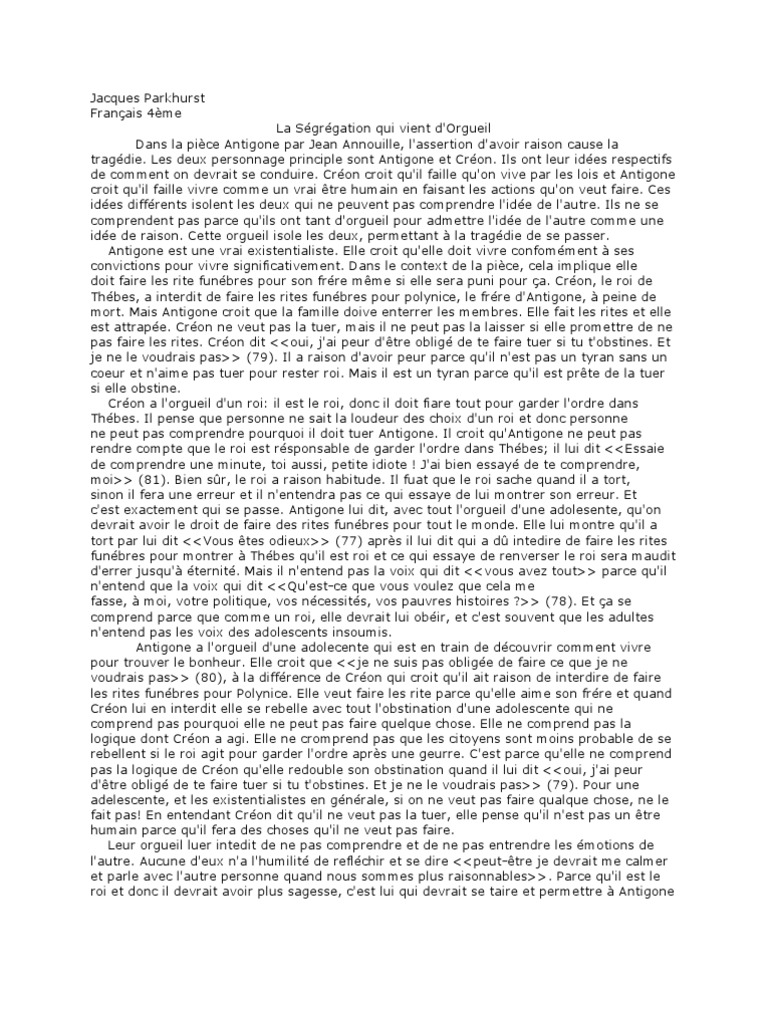 Antigone La Solitude | PDF