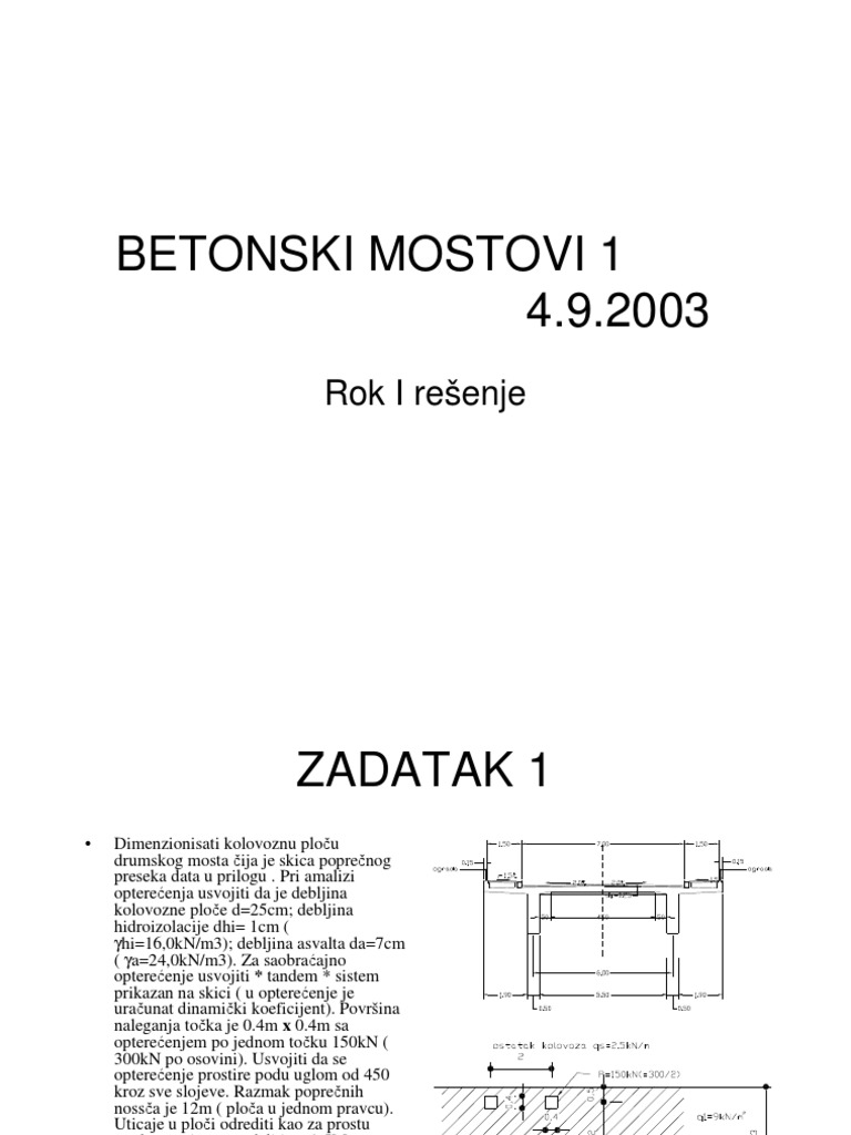 A 16 Betonski Mostovi Rijeseni Zadaci | PDF