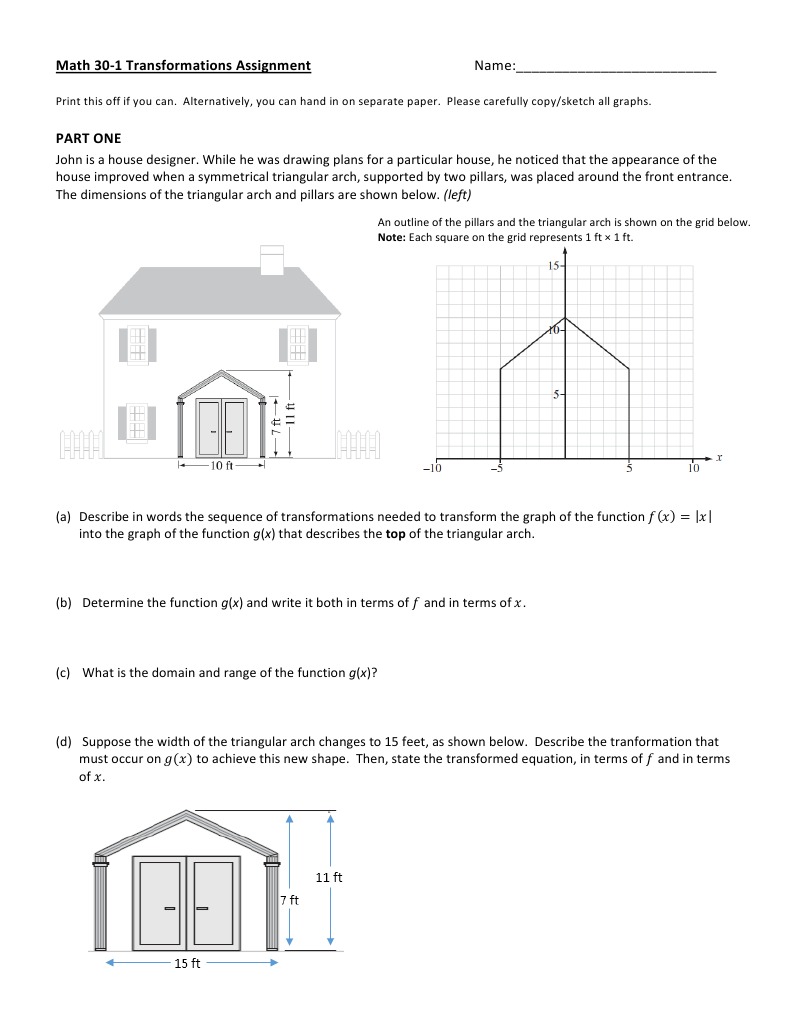 Transformations Assignment | Download Free PDF | Function (Mathematics ...