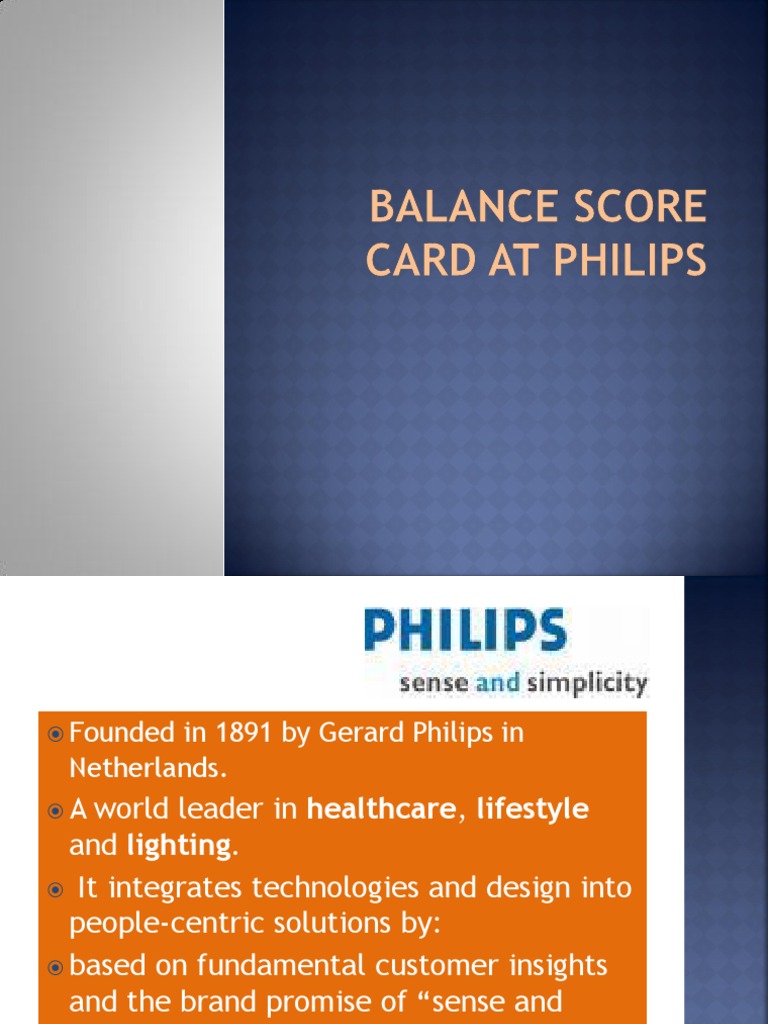 Balance Score Card at Philips | PDF | Philips | Strategic Management
