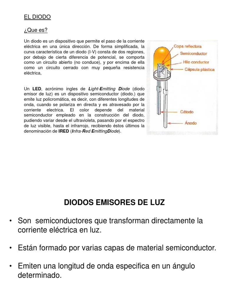 Características y aplicaciones de los diodos emisores de luz (LED) | PDF | Diodo emisor de luz ...