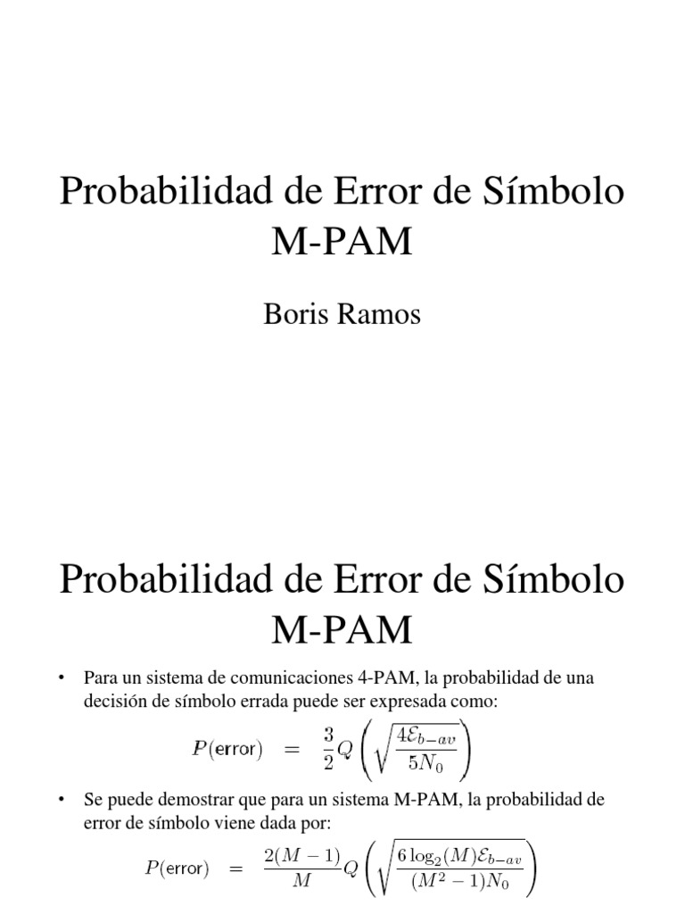 Probabilidad de Error de Simbolo M-PAM | PDF | Probabilidad | Decibel