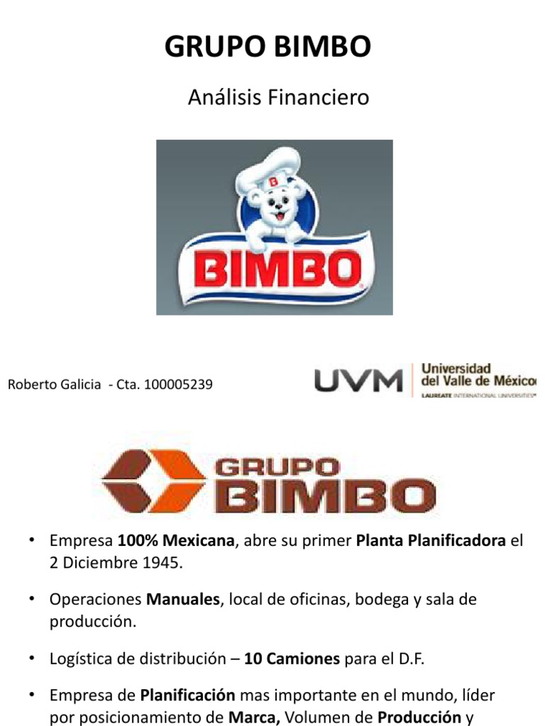 BIMBO - Análisis Financiero | Descargar gratis PDF | Alimentos | Economias