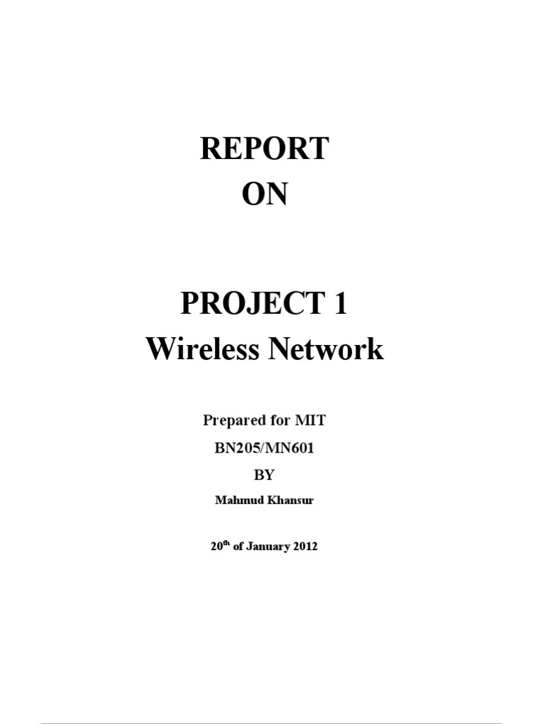 Wireless Network Project Report | PDF | Wireless Lan | Computer Network