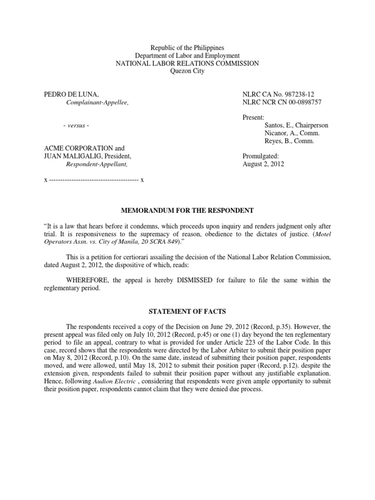 Trial Memo | PDF | Due Process Clause | Supreme Court Of The United States