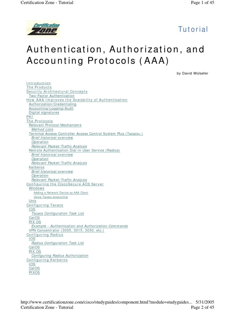 An In-Depth Look at Authentication, Authorization, and Accounting (AAA ...