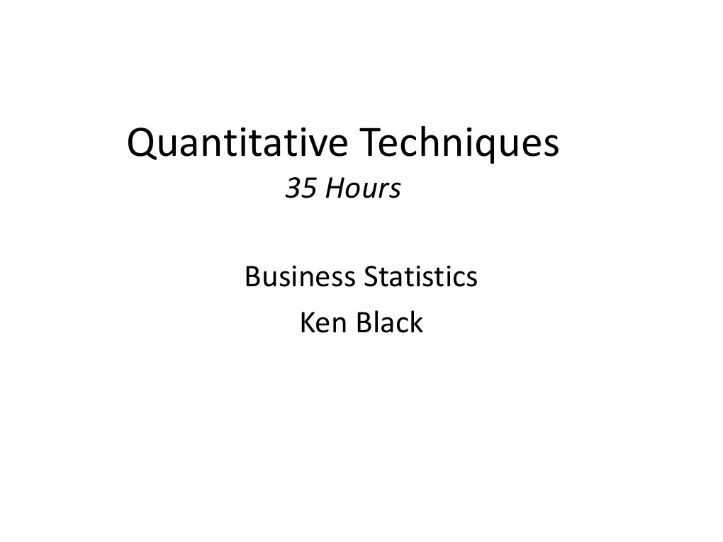Quantitative Techniques: 35 Hours | PDF | Statistical Hypothesis ...