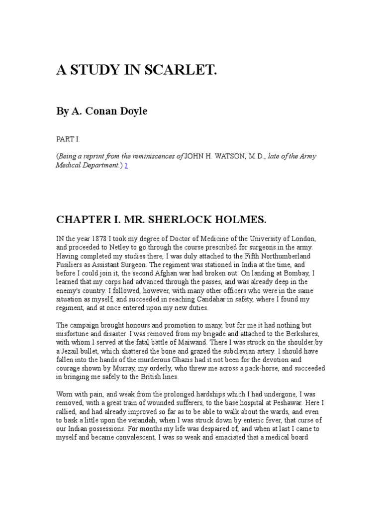 A Study in Scarlet | PDF | C. Auguste Dupin | A Study In Scarlet