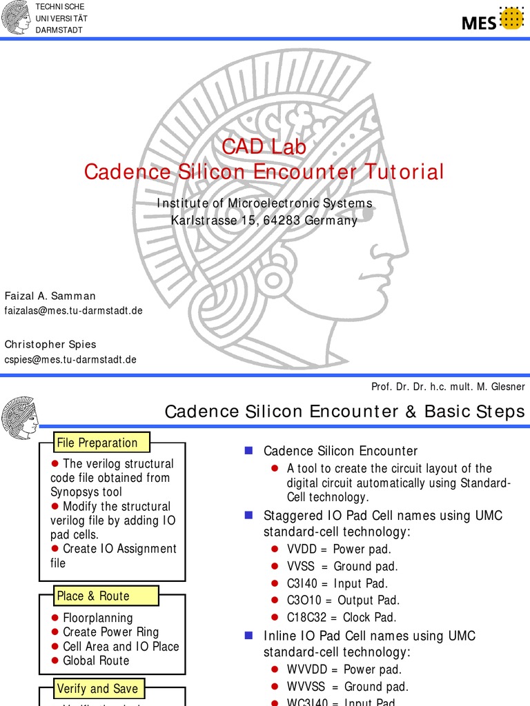 Cadence Silicon Encounter Tutorial: A Step-by-Step Guide to Creating the Circuit Layout of a ...