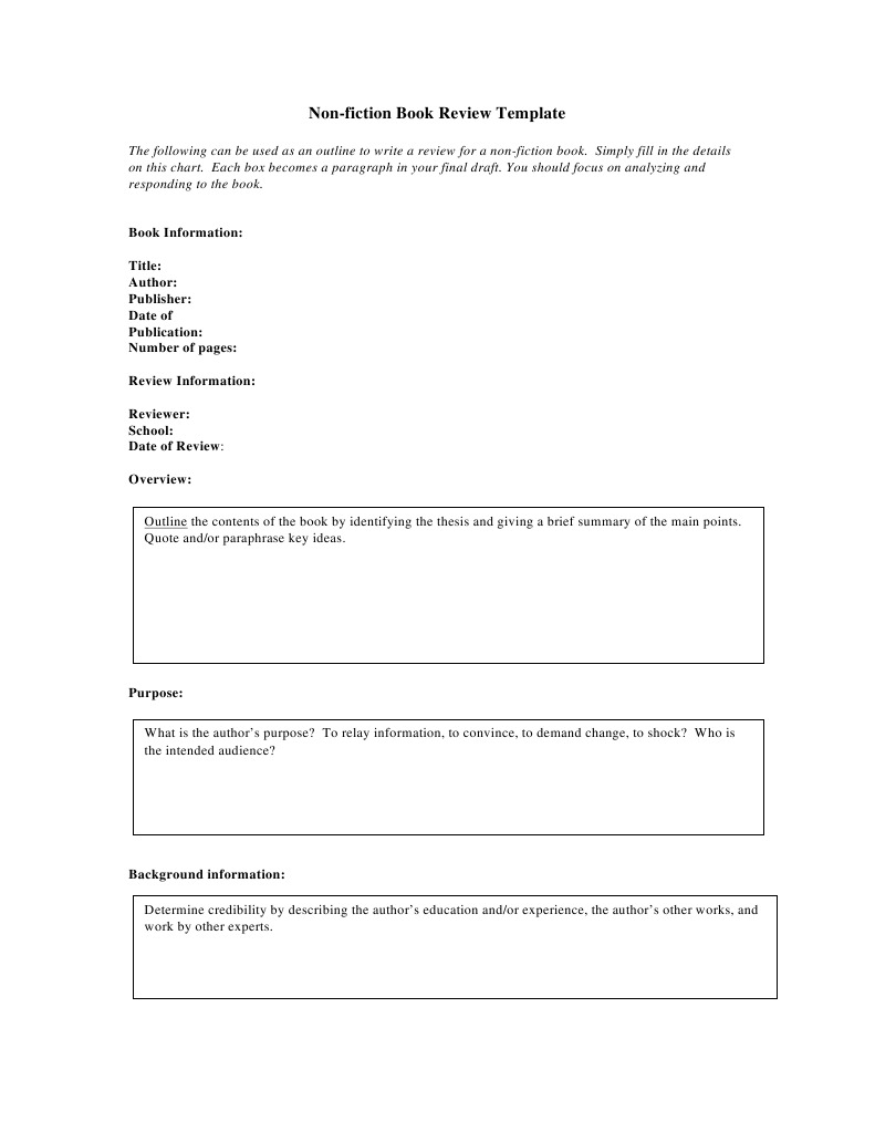 Nonfiction Book Review Template | PDF