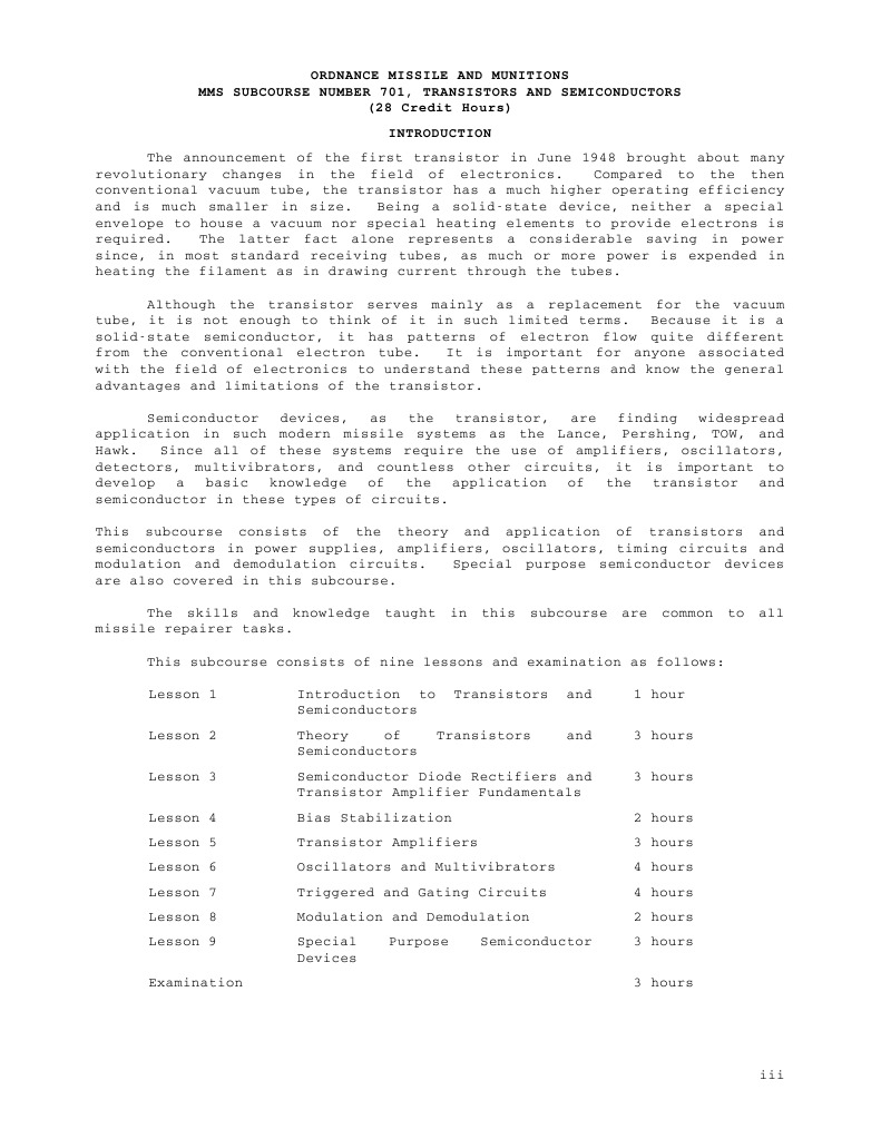 US Army Electronics Course - Transistors and Semiconductors MM0701 ...