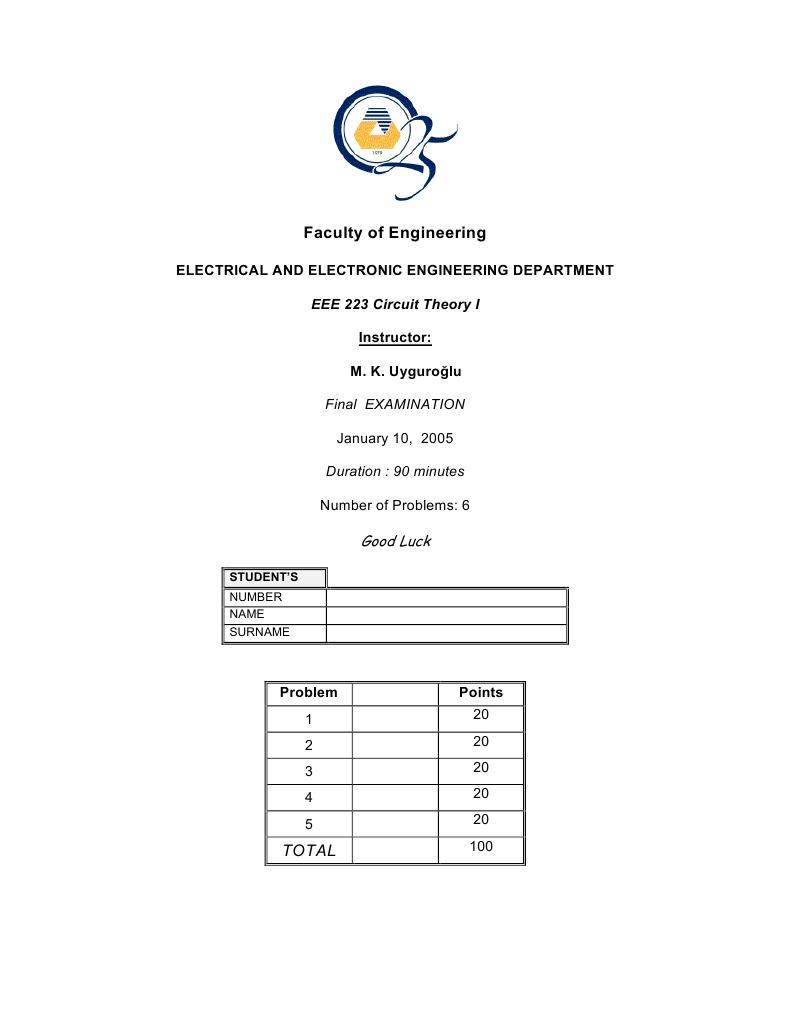 Faculty of Engineering: Electrical and Electronic Engineering ...