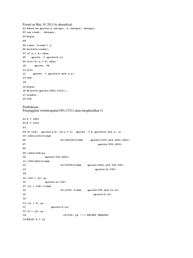 Pembahasan Soal Algoritma | PDF