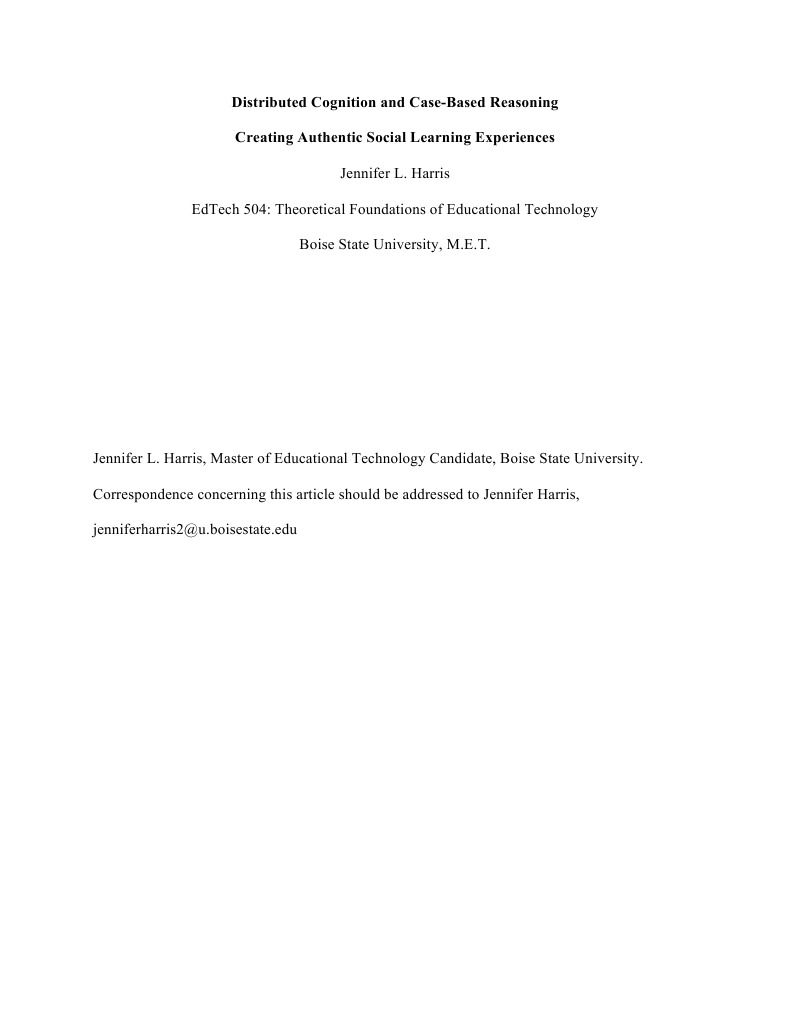 J Harris - Final Synthesis Paper | PDF | Educational Technology | Learning