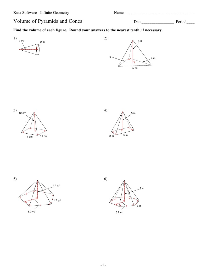 10-Volume of Pyramids and Cones | PDF | Volume | Classical Geometry