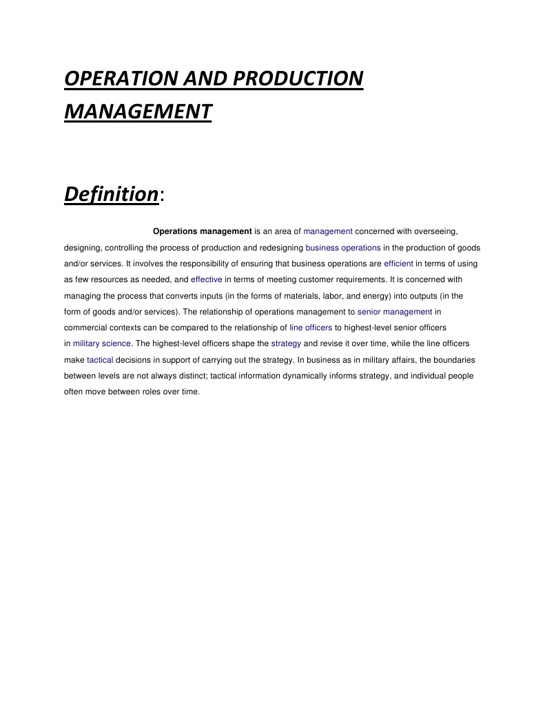 Operation and Production Management | PDF | Business