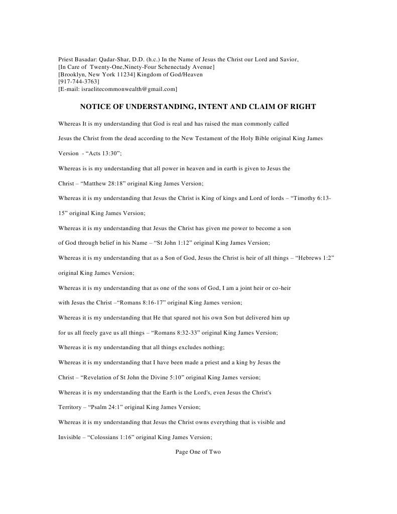Claim of Divine Birthright in Christ | PDF | King James Version | Son ...