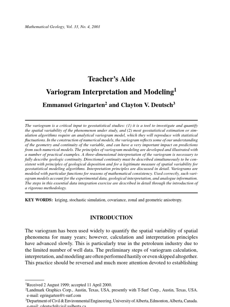 Variogram Interpretation and Modeling Guide | PDF | Linear Trend Estimation | Correlation And ...