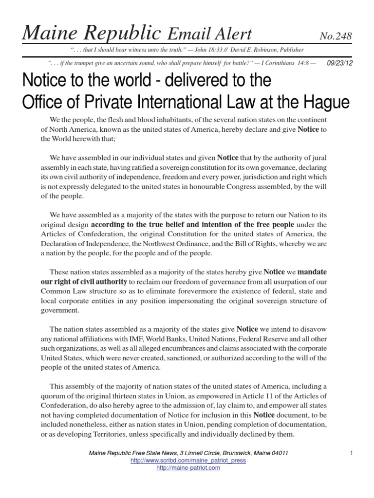 248 - Notice To The World - Delivered To The | PDF