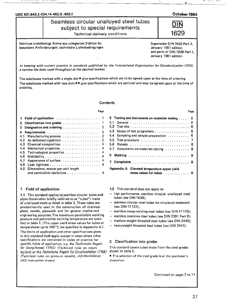 Din 1629-1984 | PDF