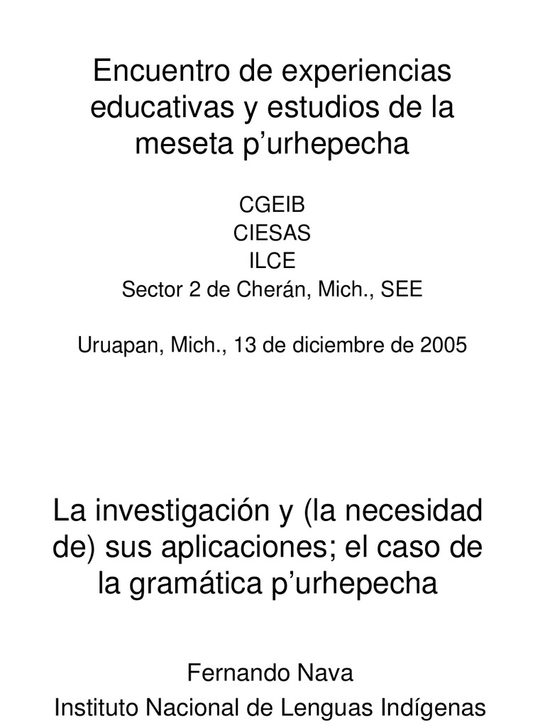 Gramatica Purepecha | Descargar gratis PDF | Verbo | Morfología ...