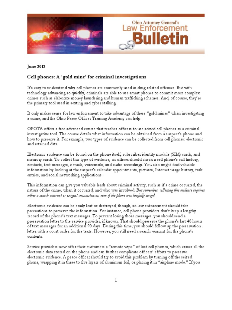 Law Enforcement Bulletin June 2012 | PDF | Search And Seizure | Search ...