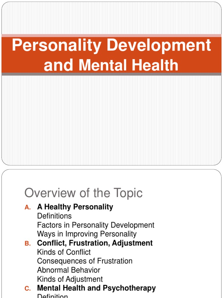 Personality Development | PDF | Psychotherapy | Neurosis