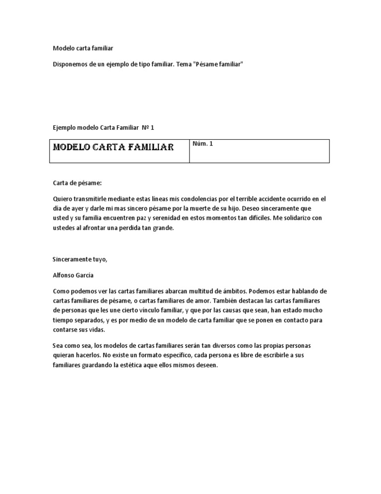 Carta Familiar