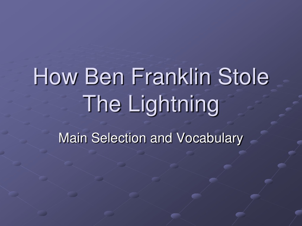 How Ben Franklin Stole The Lightning | PDF | Philosophy | Language Arts ...