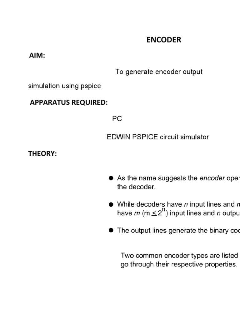 Encoder Output Simulation in PSPICE | PDF