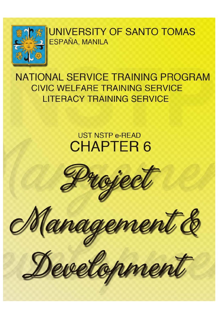 Ust NSTP E-Read Chapter6 | PDF | Survey Methodology | Project Management