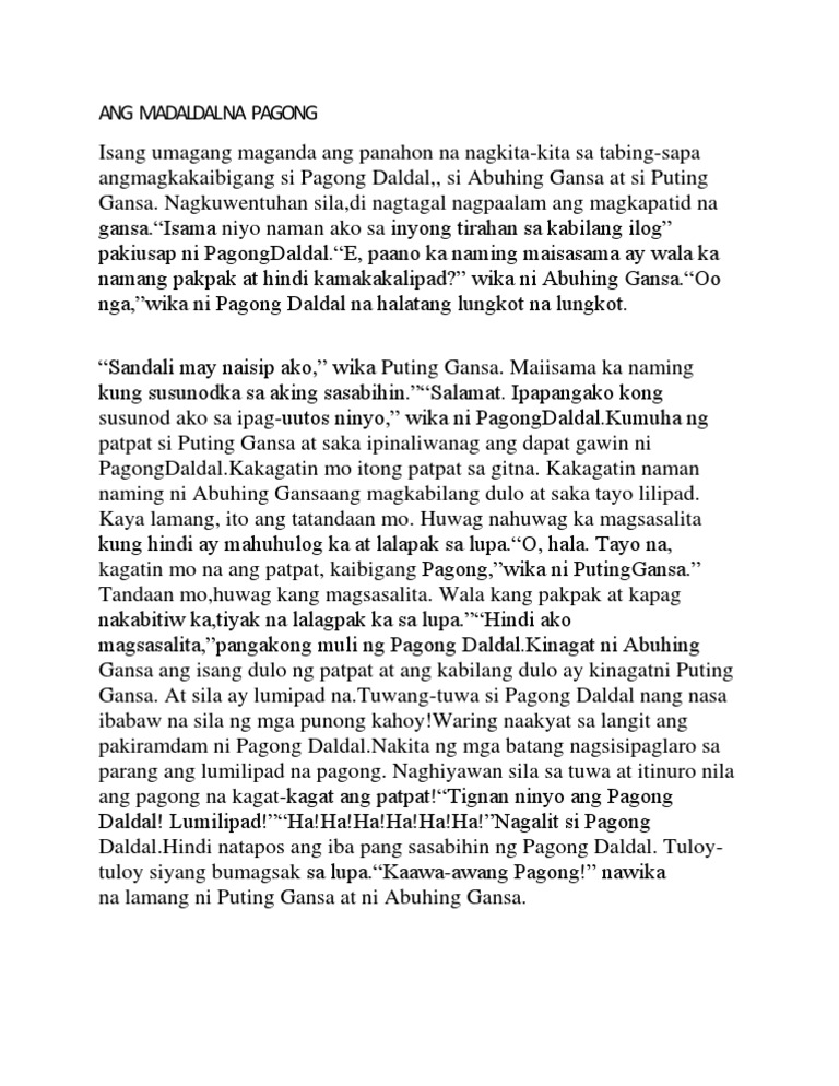 Ang Madaldal Na Pagong | PDF