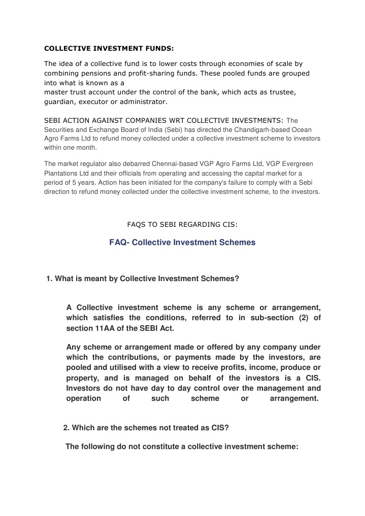 Collective Investment Funds and Faqs | PDF | Investment Fund | Investing