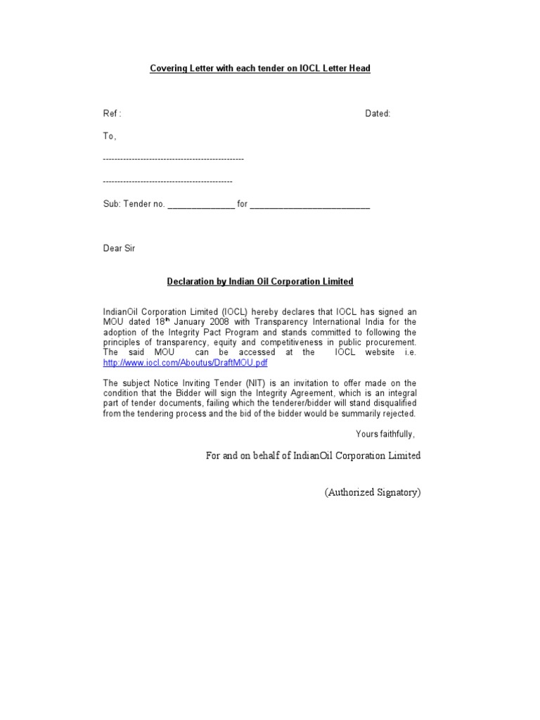 Integrity Pact for IOCL Tenders | PDF | Law Of Agency | General Contractor