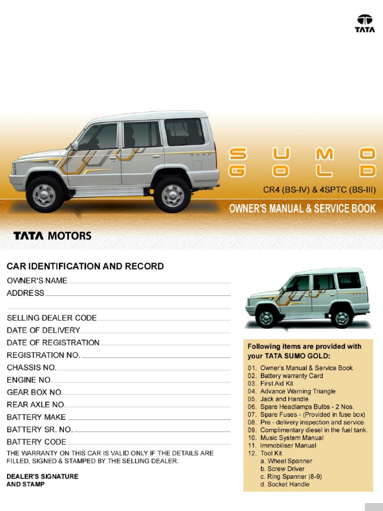 Tata Sumo Gold | PDF | Turbocharger | Components