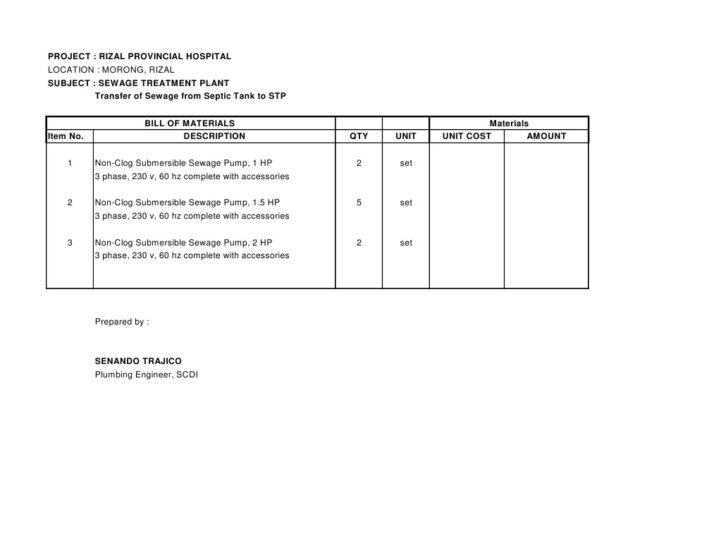 Septic Tank Pumps - For Quotation | PDF