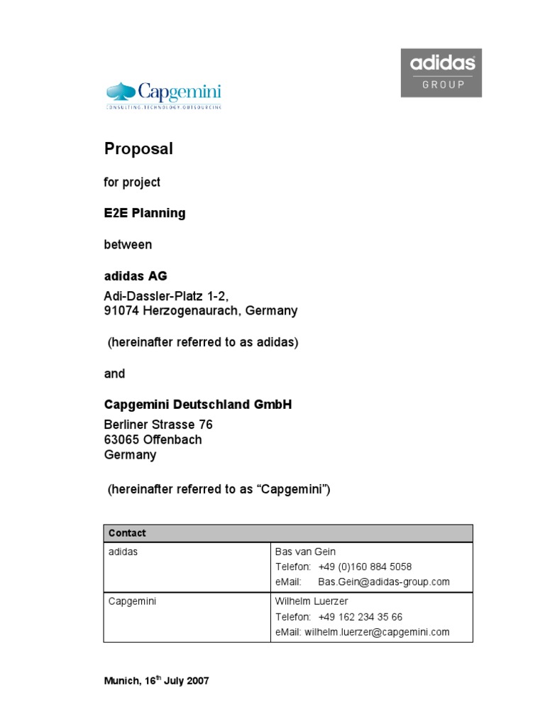 Adidas Proposal Phase 3 - E2E Planning V1 4 | PDF | Business Process ...