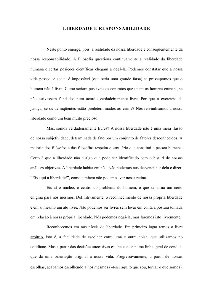 Pergunta Sobre A Liberdade | PDF | Liberdade | Experiência