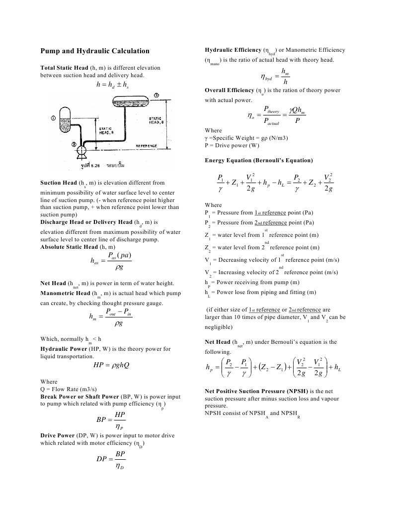 Pump and Hydraulic Calculation | PDF | Pump | Viscosity