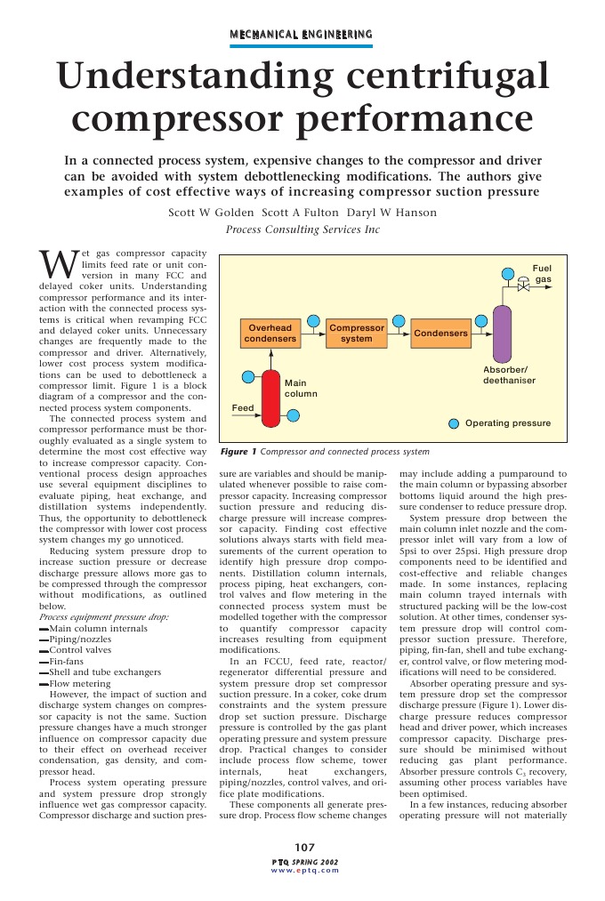 Centrifugal Compressor System Interaction | PDF | Gas Compressor | Gases