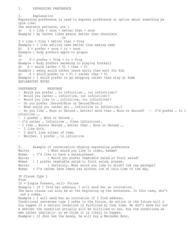 Expressing Preference | PDF | Syntax | Grammar
